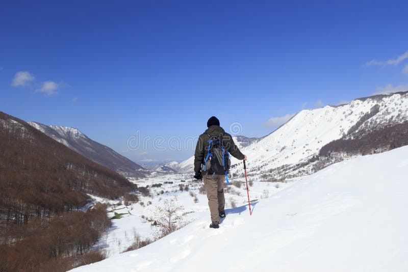 Hiker on mountain stock image. Image of hiker, sport - 117610797