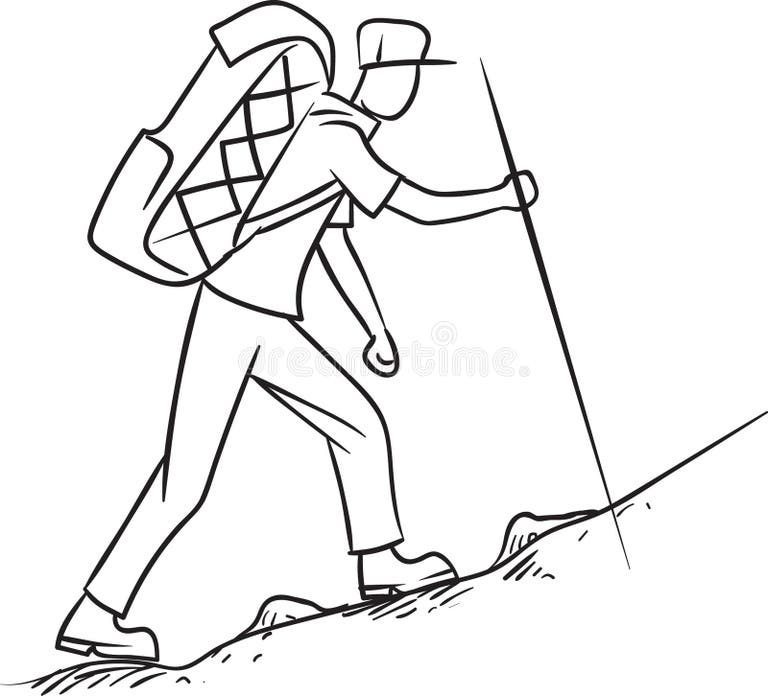 Hiker. Vector Illustration Decorative Design Stock Illustration ...