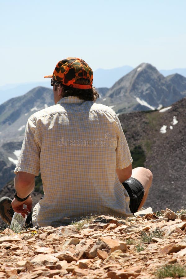 Hiker with view hunter stock image. Image of camping, advertisement ...