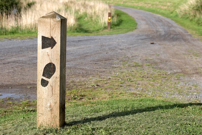 Hikers sign post stock image. Image of grass, footprint - 17168233