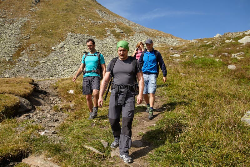 Hikers on a trail stock photo. Image of background, calm - 59600720