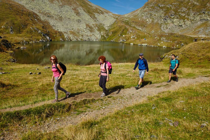 Hikers on a trail stock image. Image of hiker, backpack - 59601079