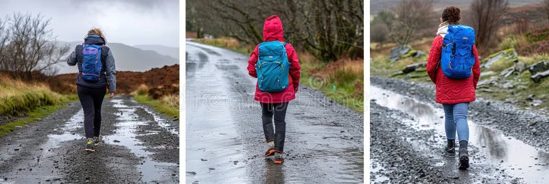 Hikers Trek through Scenic Forest Trail Connecting with Nature Stock ...