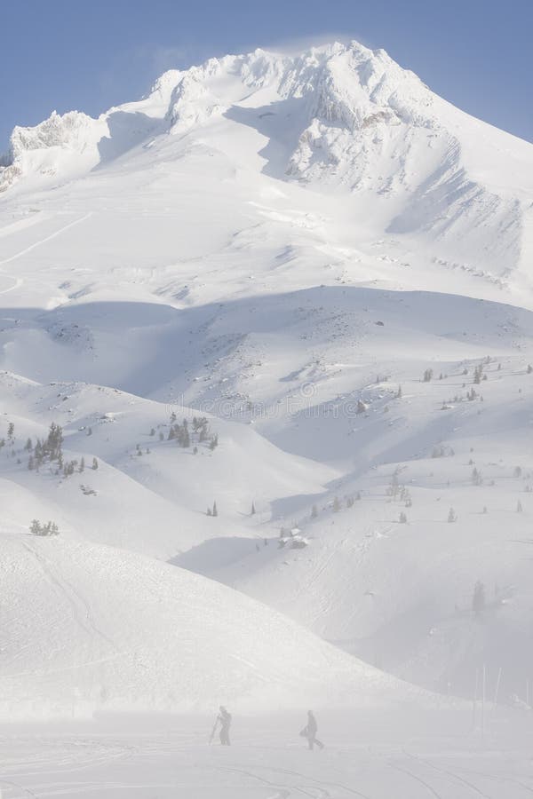 Hikers Walk Across the Mountain Stock Image - Image of panorama, clear ...