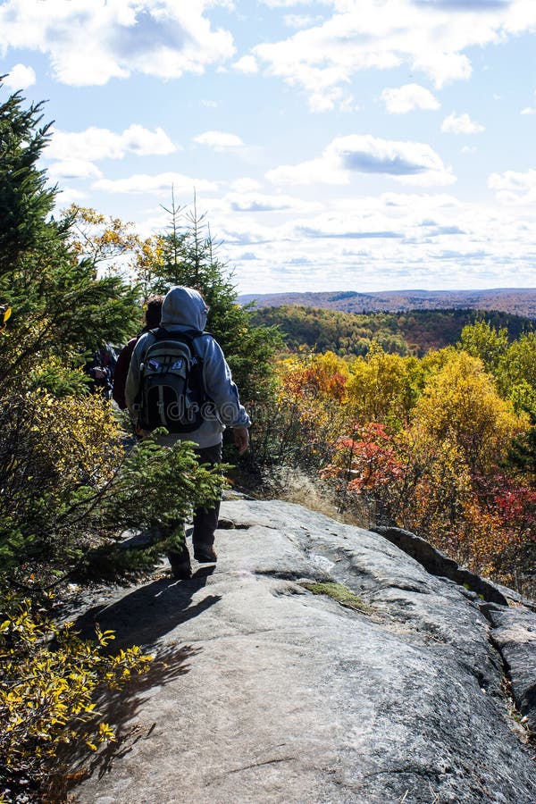 Hikers on a Wilderness Ridge Stock Image - Image of canada, leaves ...