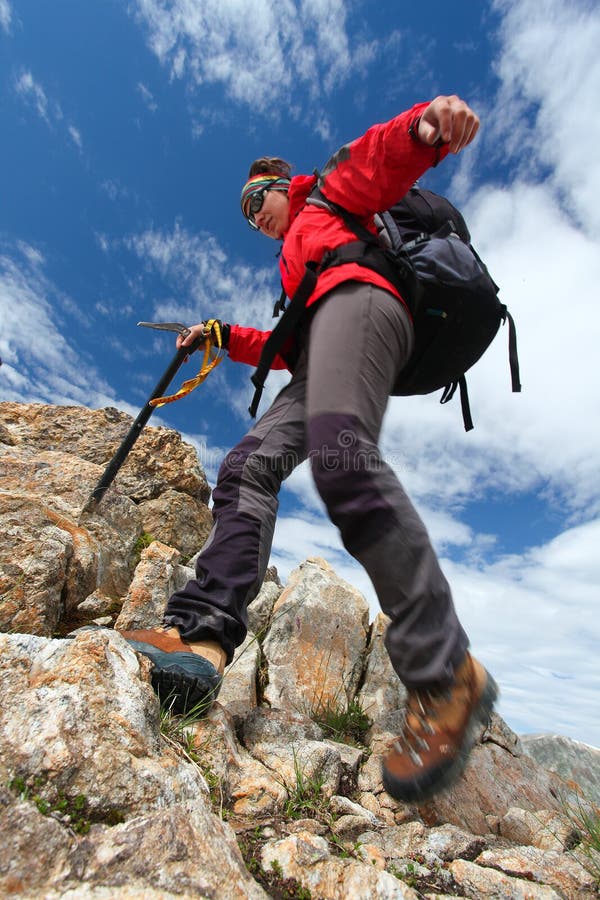 Climbing stock image. Image of rope, courage, climb, clouds - 4790571