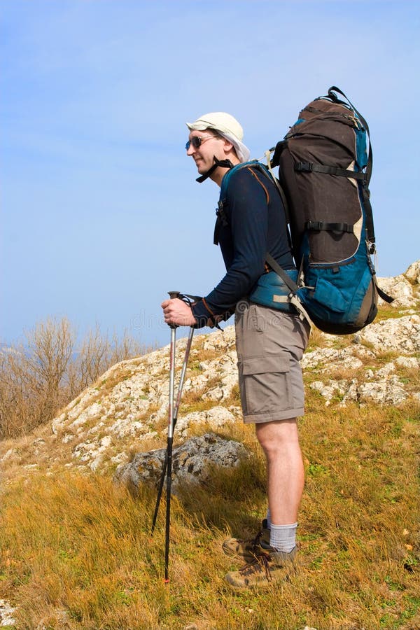 Hiking stock image. Image of pose, outdoor, extreme, landscape - 6808251