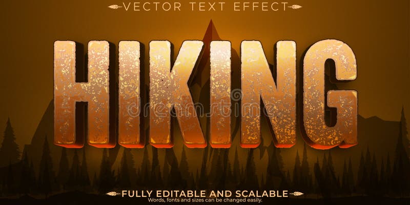 Hiking Adventure Text Effect, Editable Mountain and Trekking Text Style ...