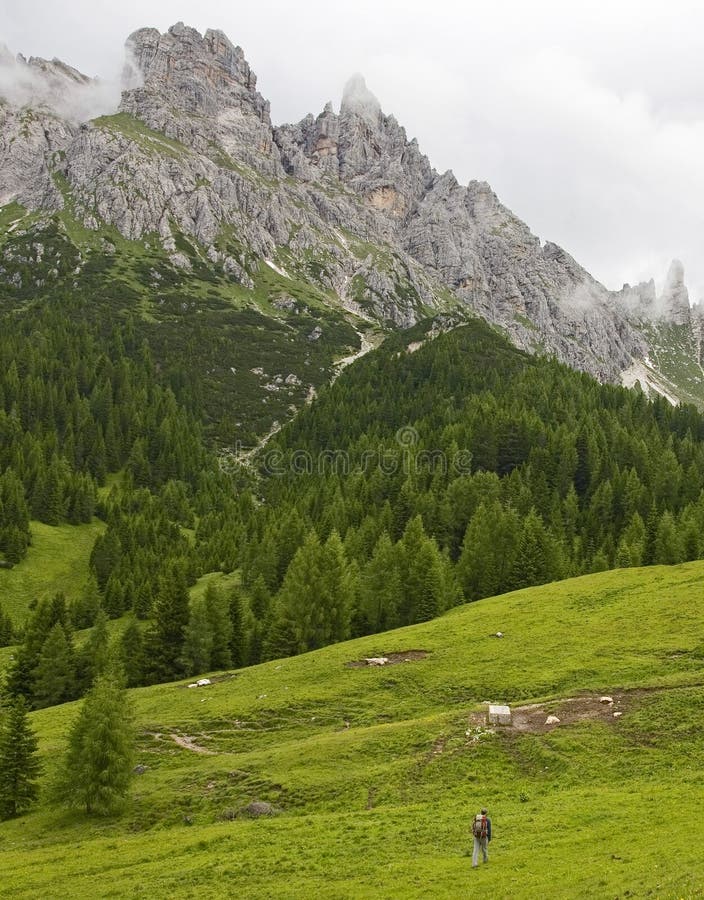 Hiking in the Alpine Regions Stock Photo - Image of italy, landscape ...