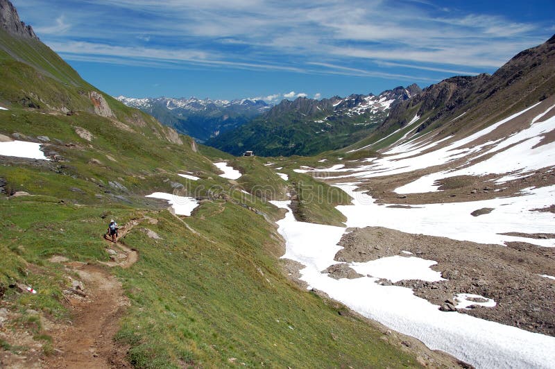 Hiking in the Alps stock photo. Image of person, summer - 12926050