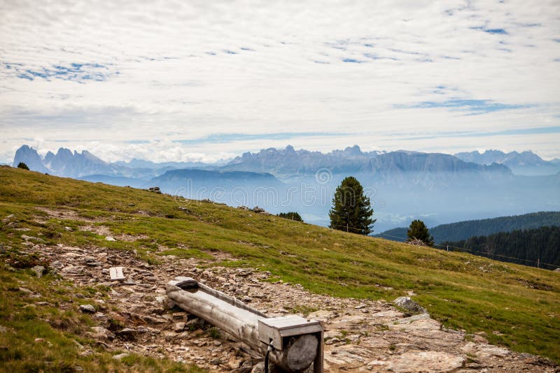 Hiking on Alps with Great View on Dolomites Stock Photo - Image of ...