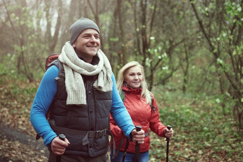 Hiking during the autumn stock photo. Image of marriage - 80939312