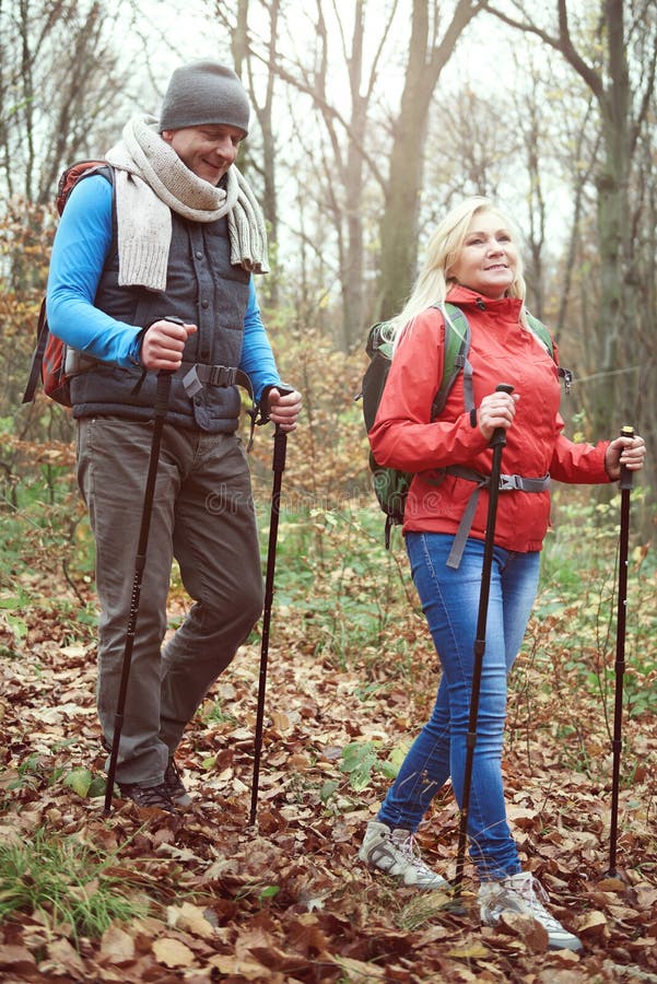Hiking during the autumn stock photo. Image of adult - 80942324