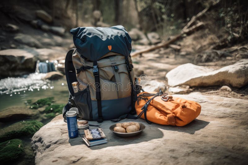 Hiking Backpack with Camera, Snacks, and Water for Day of Exploring ...