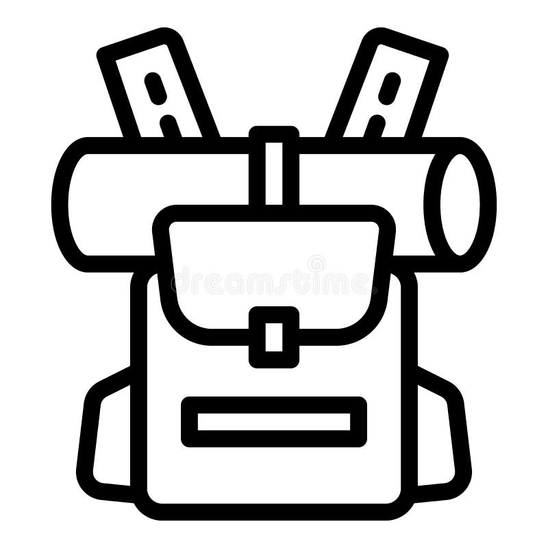 Hiking Backpack Icon, Outline Style Stock Vector - Illustration of ...