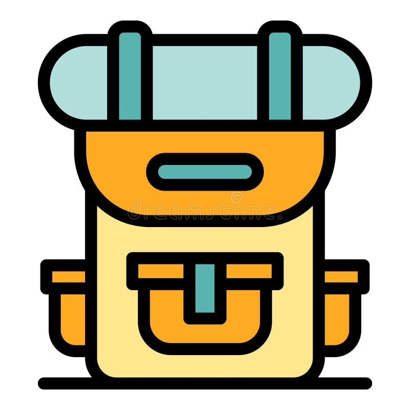 Hiking Backpack Icon Outline Vector. Travel Eco Stock Vector ...