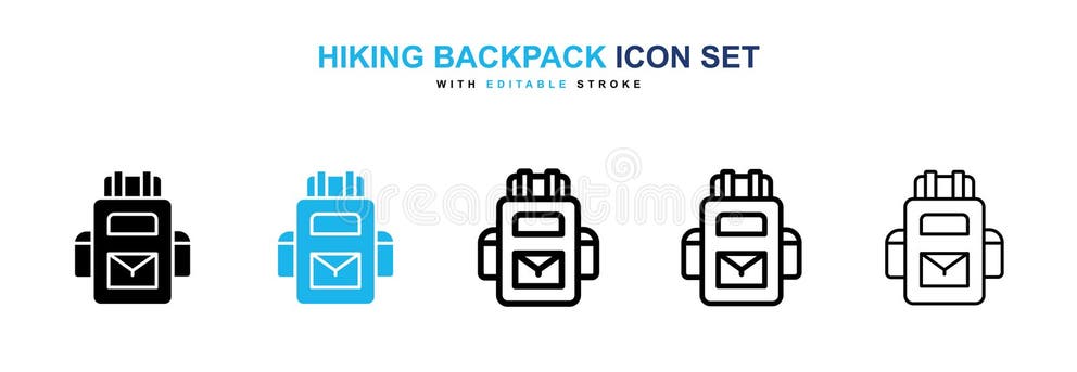 Hiking Backpack Icon Vector Stock Vector - Illustration of outdoor ...