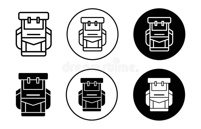 Hiking backpack icon stock vector. Illustration of school - 325374753