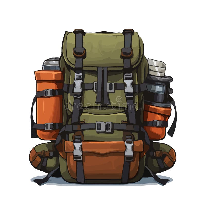 Hiking Backpack Image. Cute Camping Backpack Image Isolated Stock ...