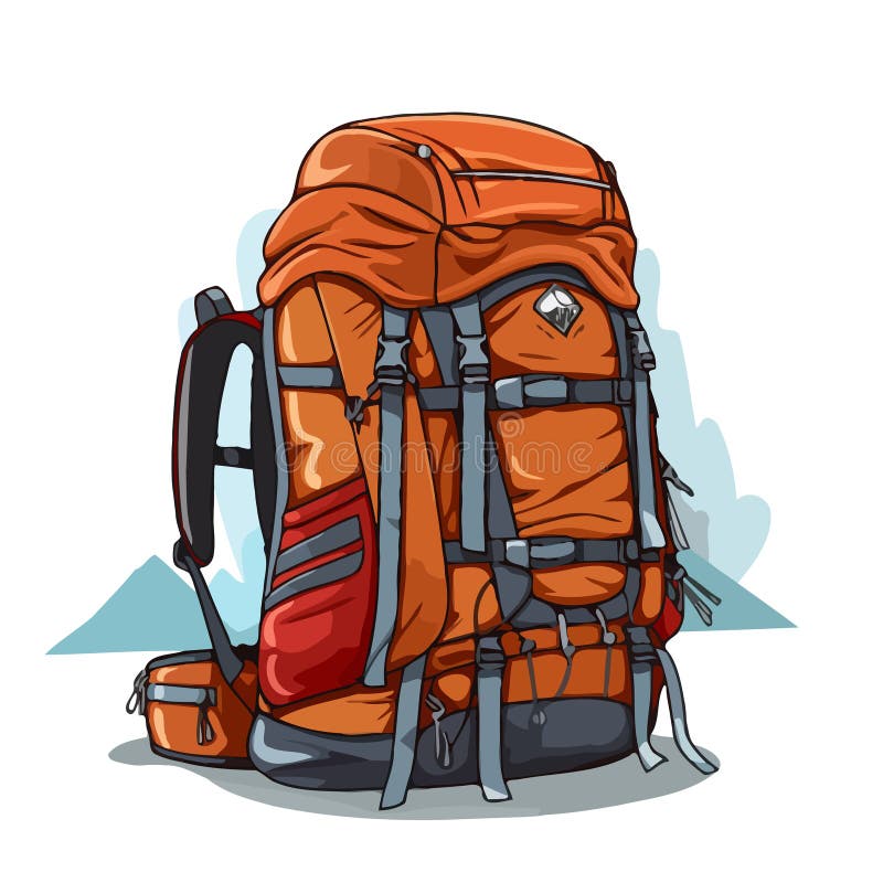 Hiking Backpack Image. Cute Camping Backpack Image Isolated Stock ...