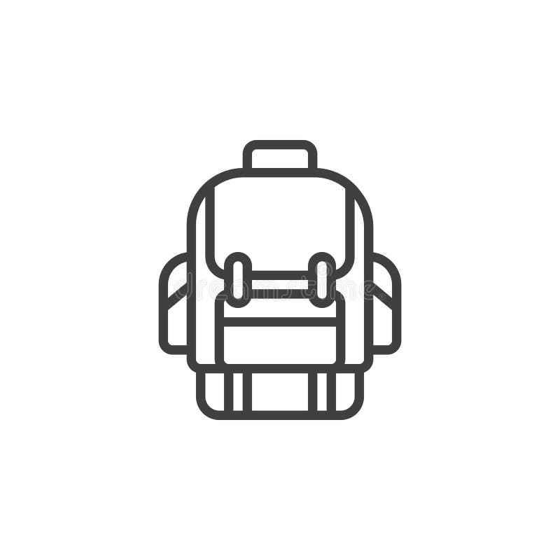 Hiking Backpack Outline Icon Stock Vector - Illustration of simple ...