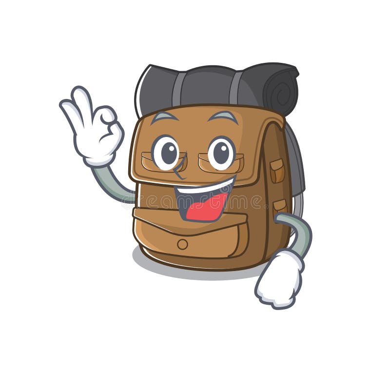 Hiking Backpack Scroll Mascot Design Making an Okay Gesture Stock ...