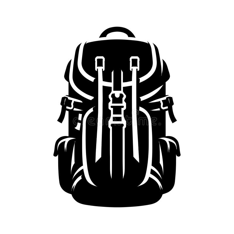 Hiking Backpack Silhouette stock vector. Illustration of pack - 314925011