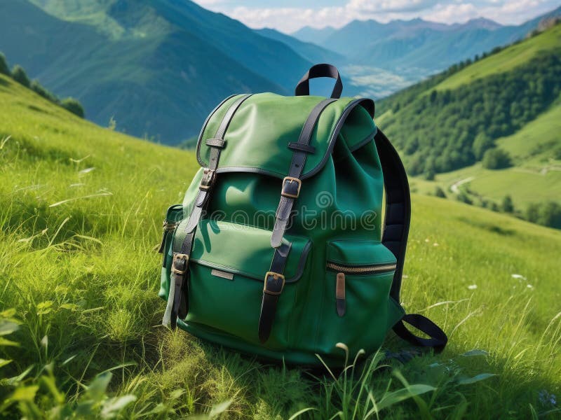 Hiking Backpack during Trek in Mountains. Camping and Trekking ...
