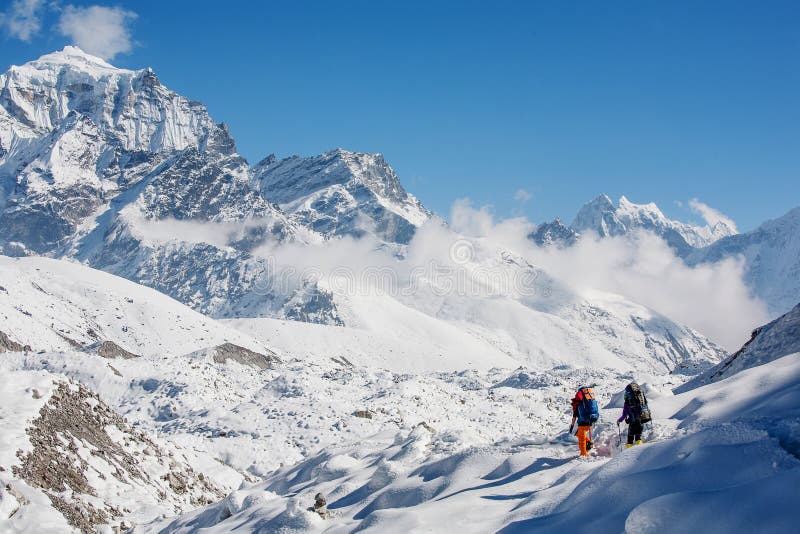 Hiking in Beautiful Himalaya Mountains Stock Image - Image of extreme ...