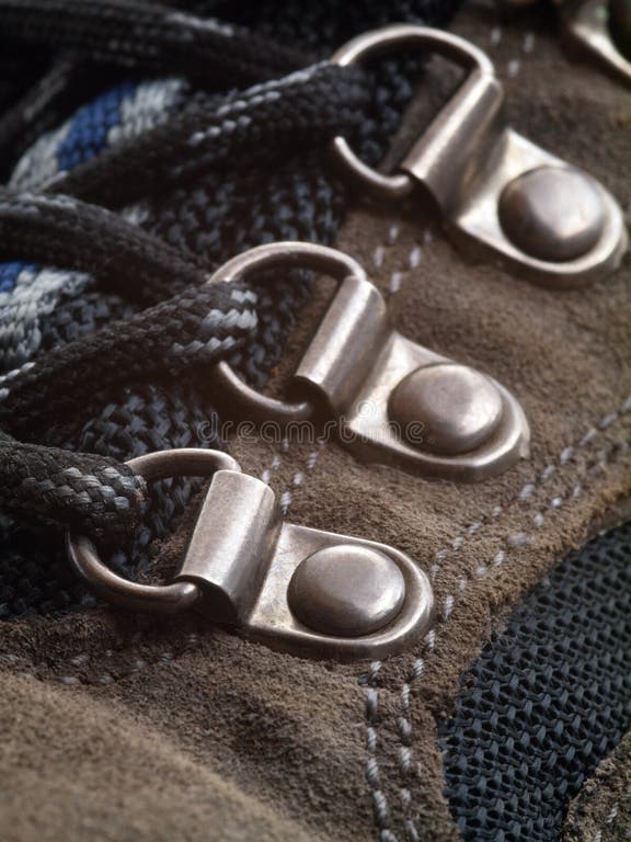 Hiking Boot Shoelace Eyelet Perspective Stock Photo - Image of rubber ...