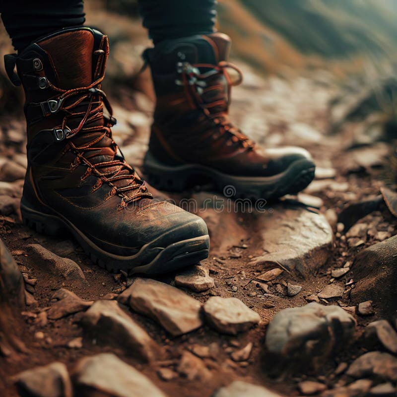 Hiking Boots Explore the Rocky Wonders of the Outdoors Stock Image ...