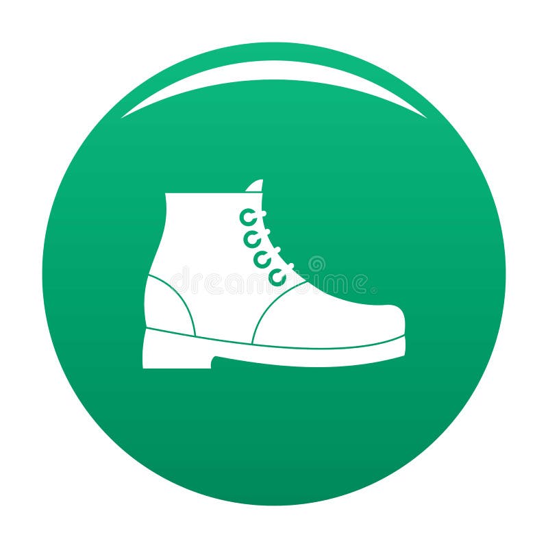 Hiking Boots Icon Vector Green Stock Vector - Illustration of modern ...