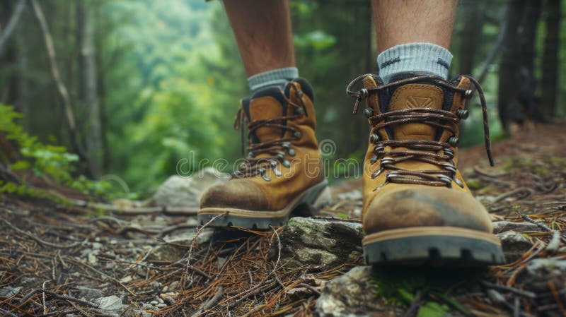 A Hiker S Boots on a Trail.. AI Generated Stock Photo - Image of ...