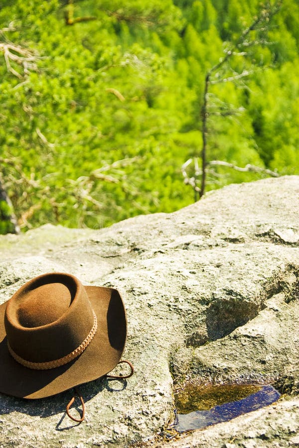 Hiking Break at the Top of the Mountain Stock Photo - Image of forest ...
