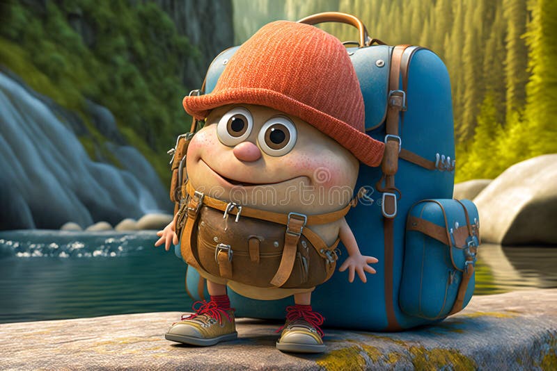 Hiking Cartoon Character on Outdoor Adventures, Generative AI Stock ... Hiking Cartoon Character on Outdoor Adventures, Generative AI Stock ...