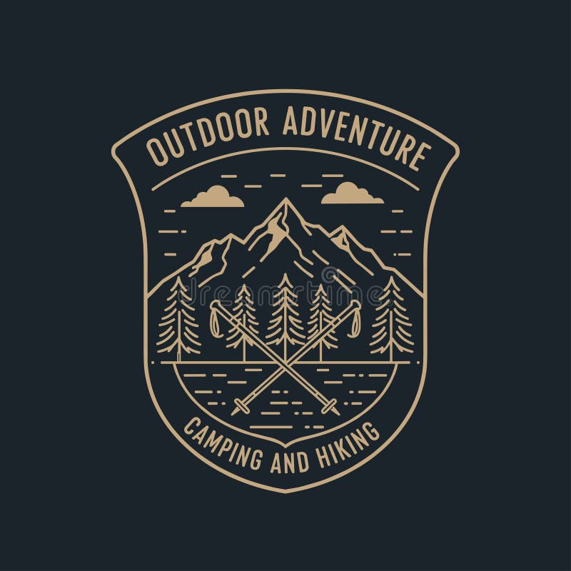 Hiking Club Badge Logo Vector Stock Illustration - Illustration of ...