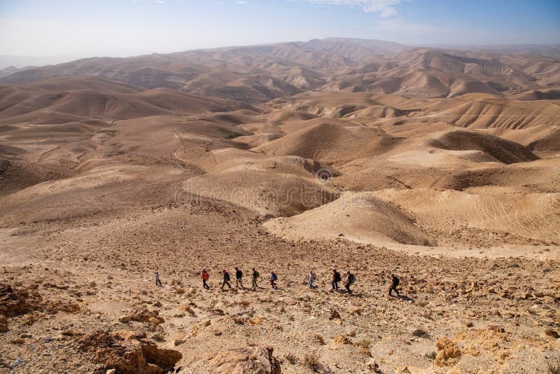 Hiking in the Desert of Israel Editorial Stock Photo - Image of blue ...