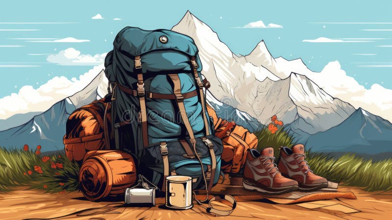 Hiking Essentials on the Forest Floor, Perfect for Outdoor Enthusiasts ...