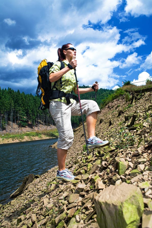 Hiking girl 3 stock image. Image of leisure, healthy, mountains - 6007203