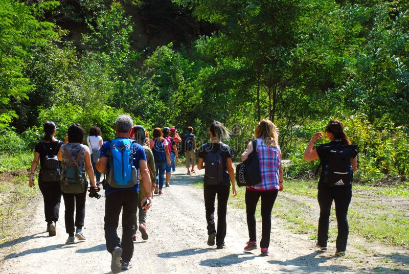 Teenager Hiking the Appalachian Trail during Fall Season Editorial ...