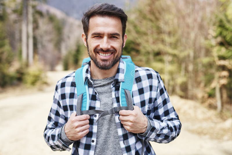 Hiking is His Biggest Hobby Stock Image - Image of camera ...