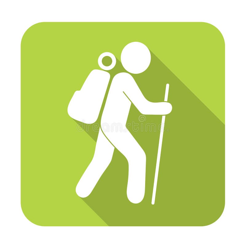 Hiking icon illustration stock vector. Illustration of square - 91591385