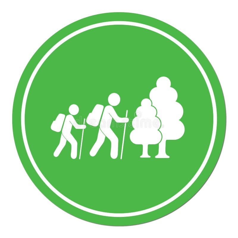 Hiking icon illustration stock vector. Illustration of sign - 92744991