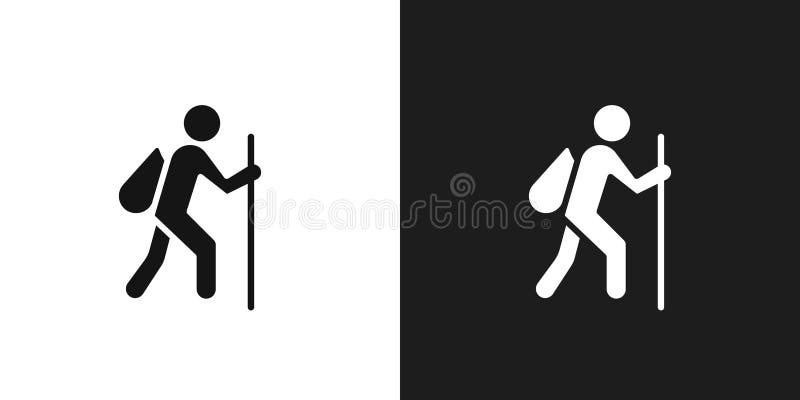 Hiking Icon Logo Set Vector Stock Vector - Illustration of recreation ...
