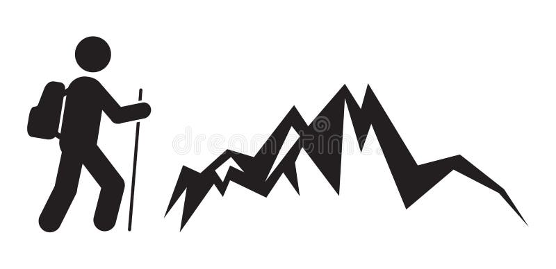 Hiking Map Icon. Outdoor Trail, Nature Park Concept Symbol Design ...