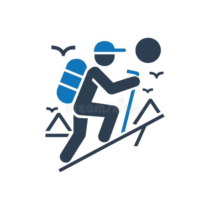 Hiking Icon stock illustration. Illustration of nature - 375316947