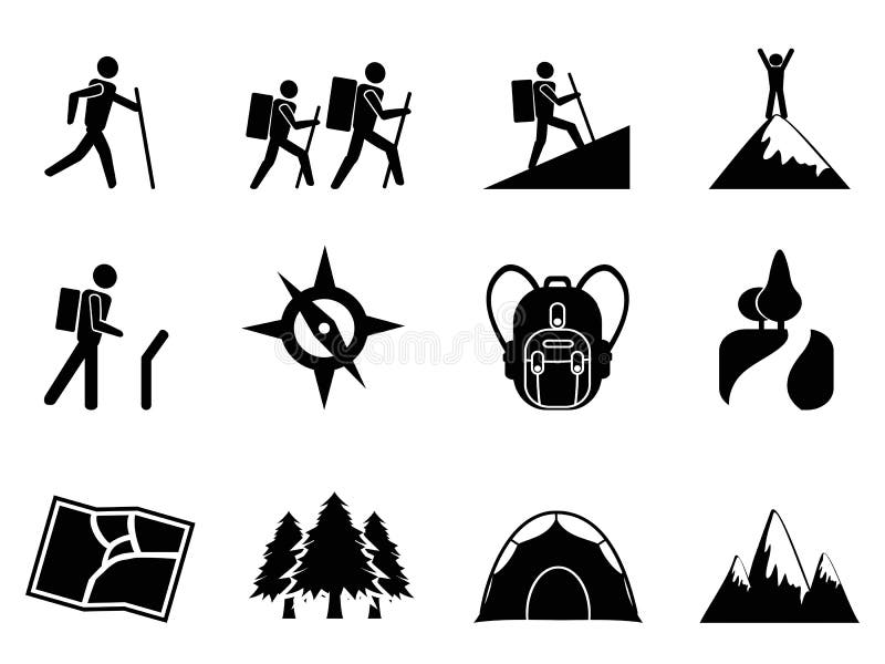Hiking Icons Stock Image - Image: 36061121
