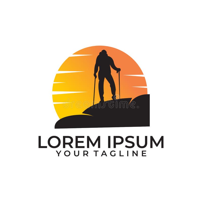 Hiking Logo Vector Design Template Stock Vector - Illustration of ...