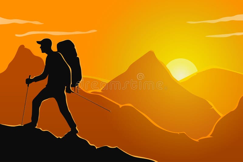 Hiking man background stock vector. Illustration of outdoors - 82846629