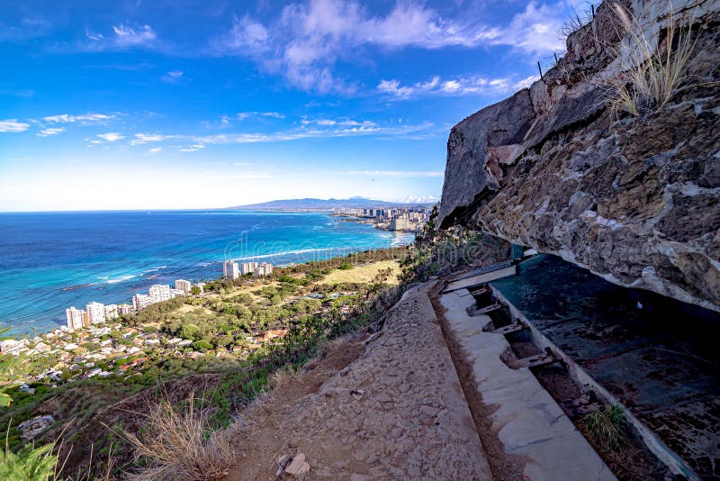 Hiking Nature Views on Diamond Head Honolulu Hawaii Stock Photo - Image ...